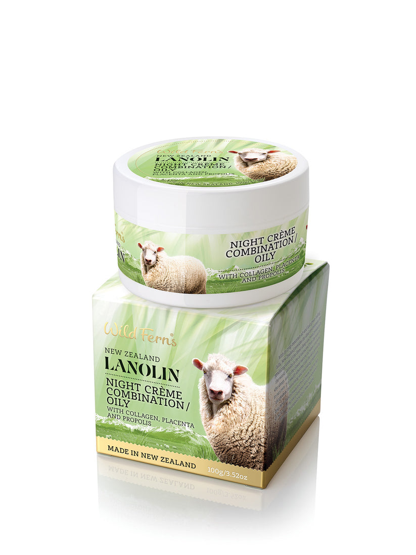 Lanolin Night Crème with Collagen (Combination to Oily), 100 g – Wild Ferns Australia